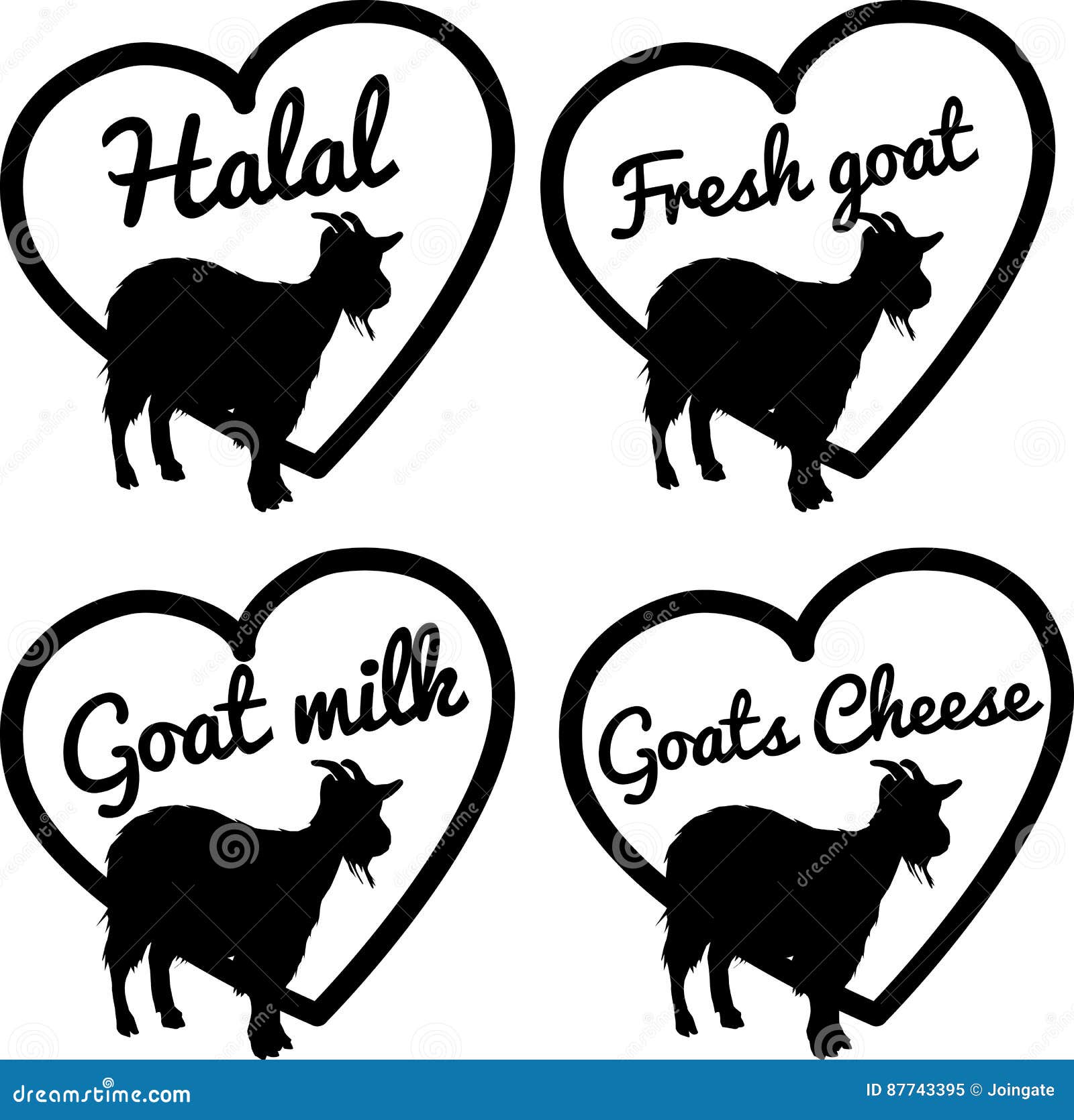 Capre Halal, Latte, Formaggio E Logos Organico Della Carne ...