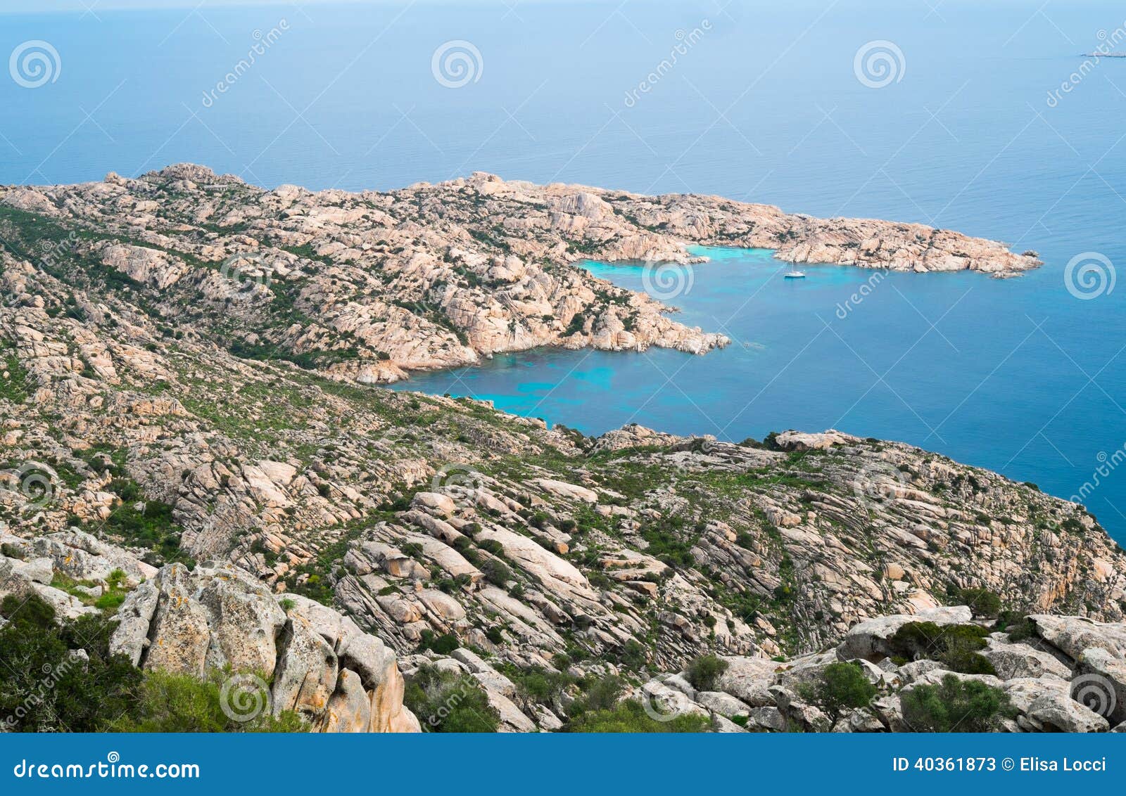 Caprera-Insel, Sardinien, Italien Stockbild - Bild von küste, schacht ...