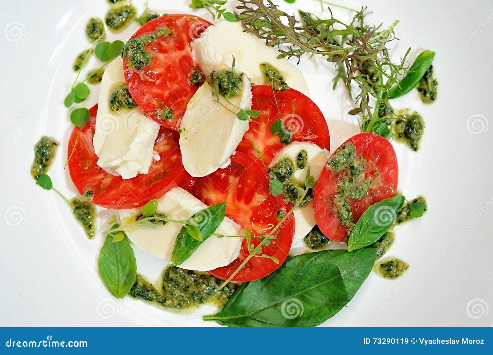 The Caprese salad stock image. Image of arugula, kitchen - 73290119