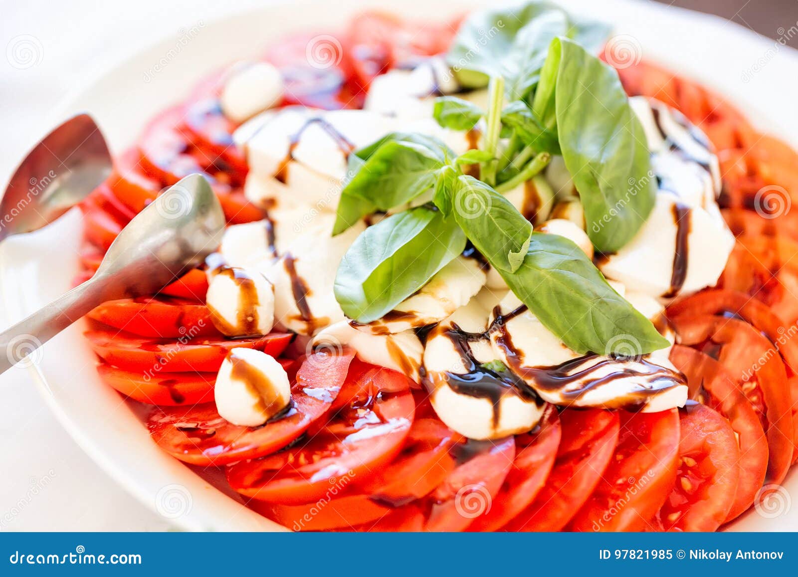 Caprese Salad with Mozzarella, Tomato, Basil and Balsamic Vinegar ...