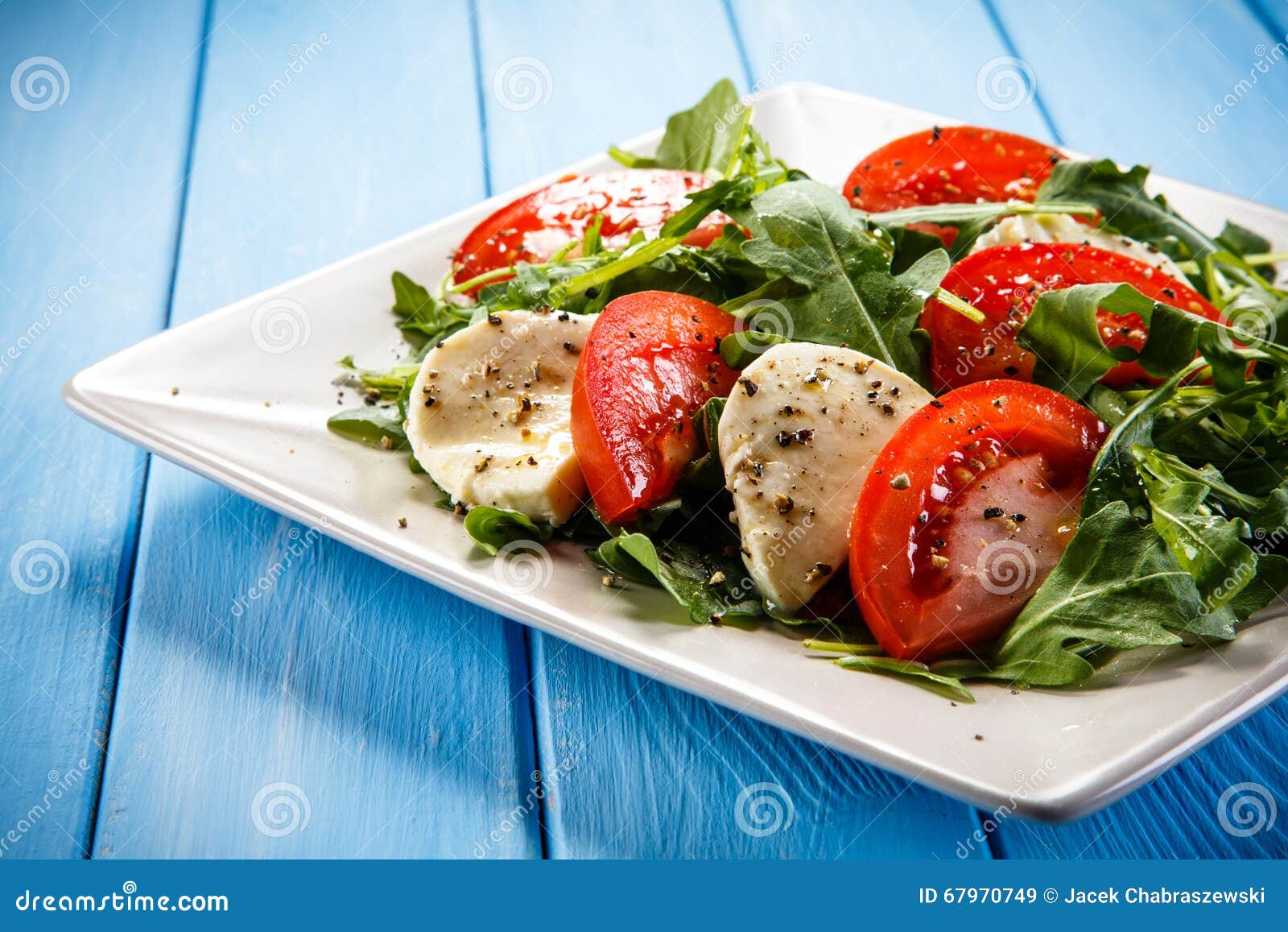 Caprese salad stock image. Image of fresh, bowl, caprese - 67970749