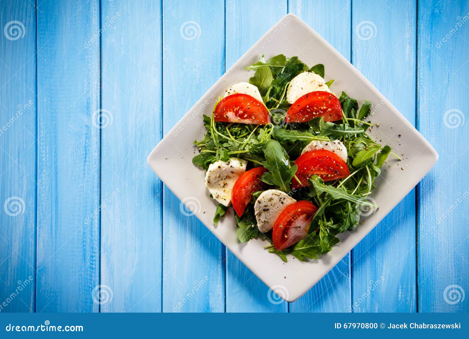 Caprese salad stock photo. Image of appetizing, green - 67970800
