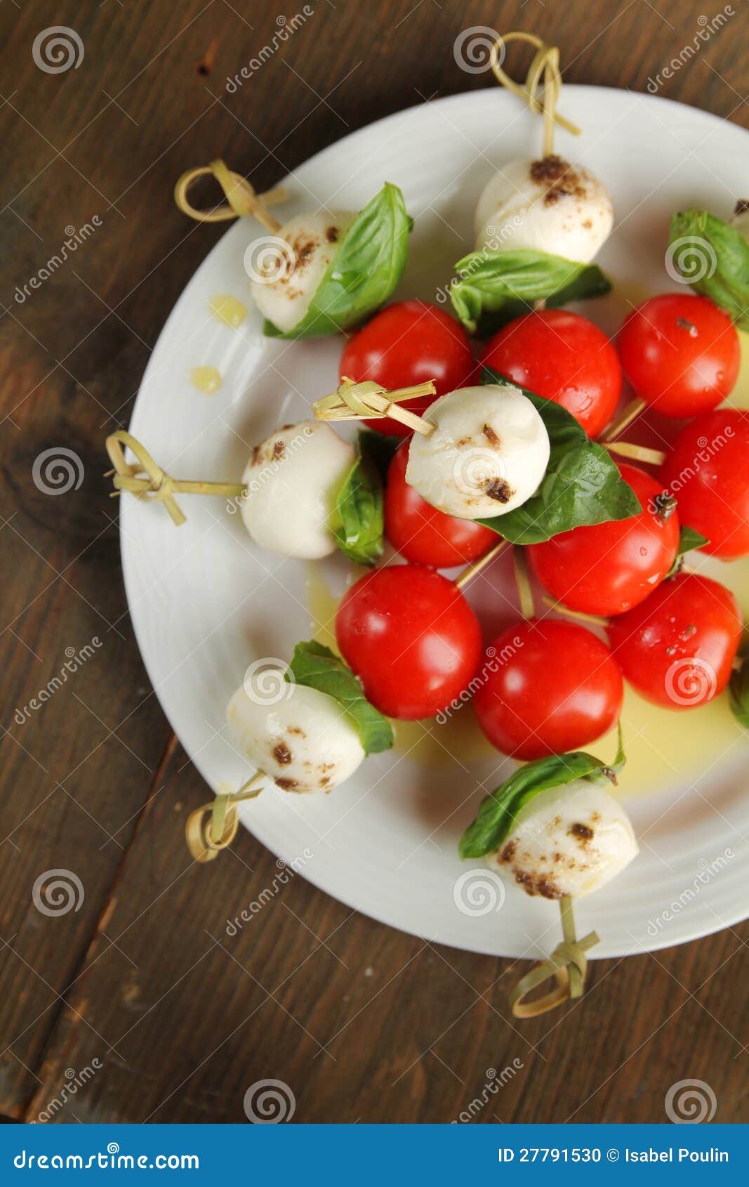 Caprese tapas stock photo. Image of dinner, wood, basil - 27791530