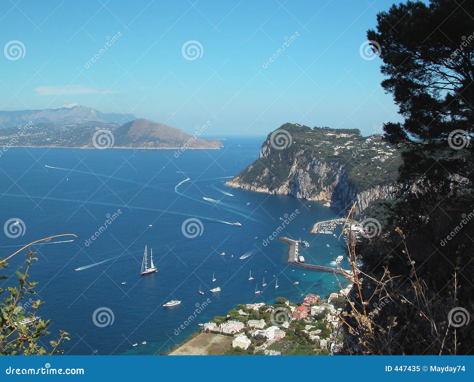Capri Bay Italy stock image. Image of picturesque, mediterranean - 447435
