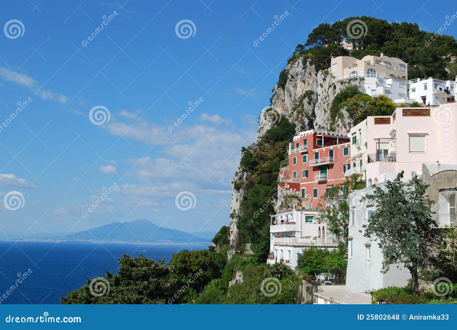 Capri Buildings stock photo. Image of naples, italy, cliff - 25802648