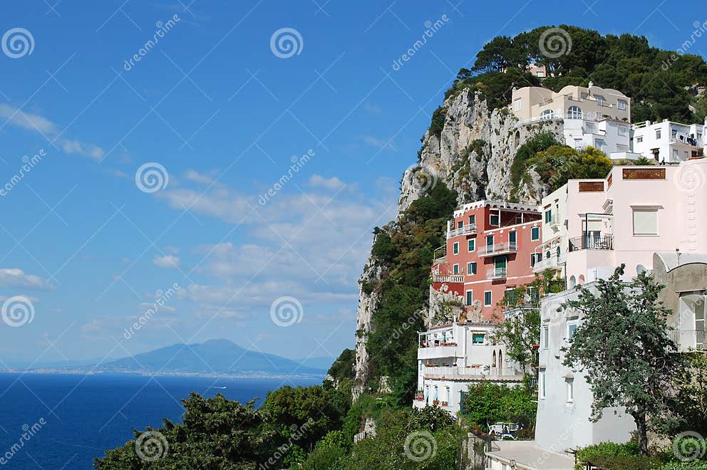 Capri Buildings stock photo. Image of naples, italy, cliff - 25802648