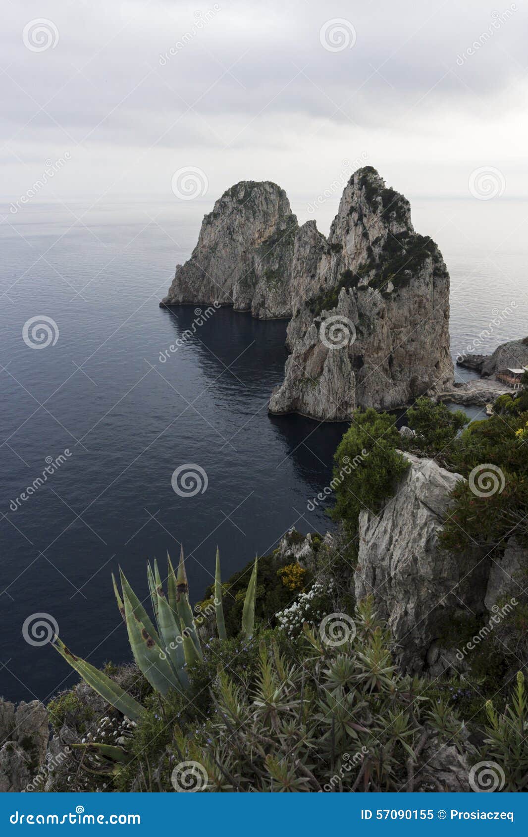 Capri faraglioni stock image. Image of faraglione, blue - 57090155