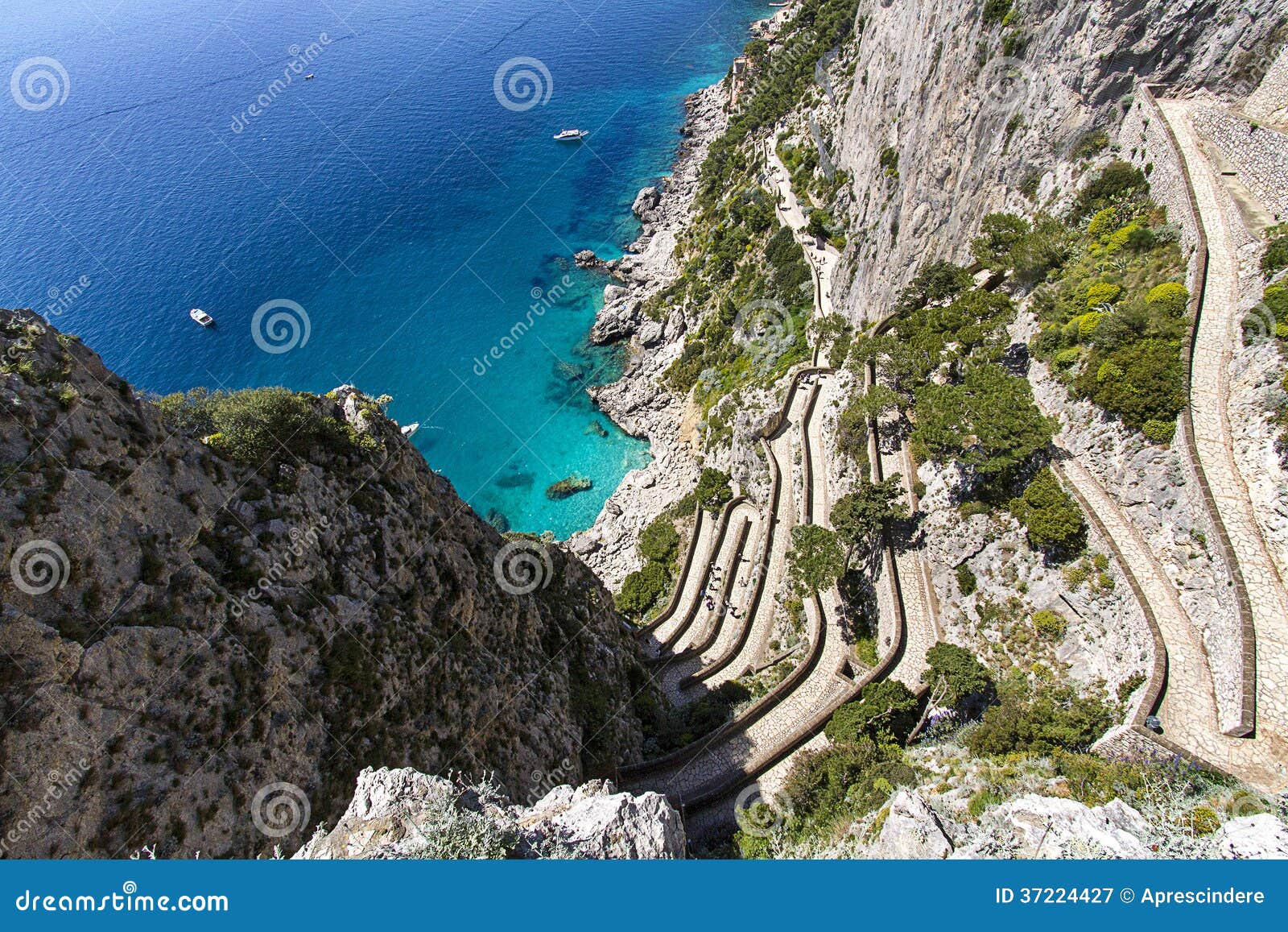 Capri island, via Krupp stock image. Image of mediterranean - 37224427