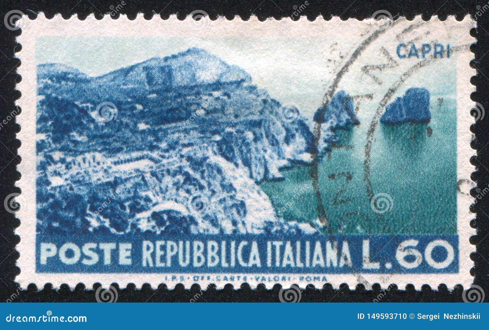 Capri editorial image. Image of postmark, itay, philately - 149593710