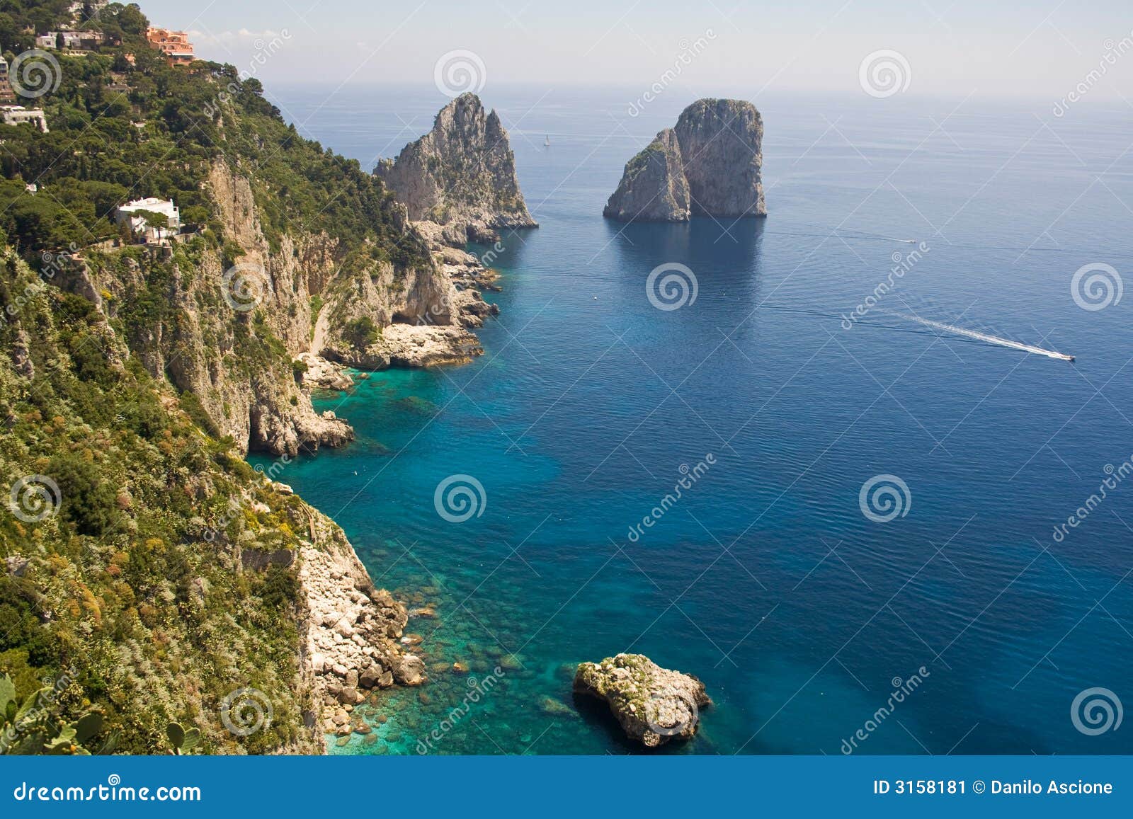 Capri panorama stock image. Image of clear, natural, italy - 3158181