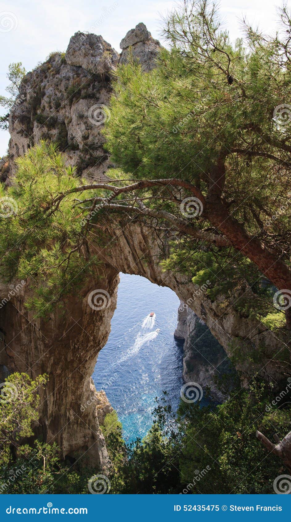 Capri Rock Arch stock image. Image of south, rock, clear - 52435475