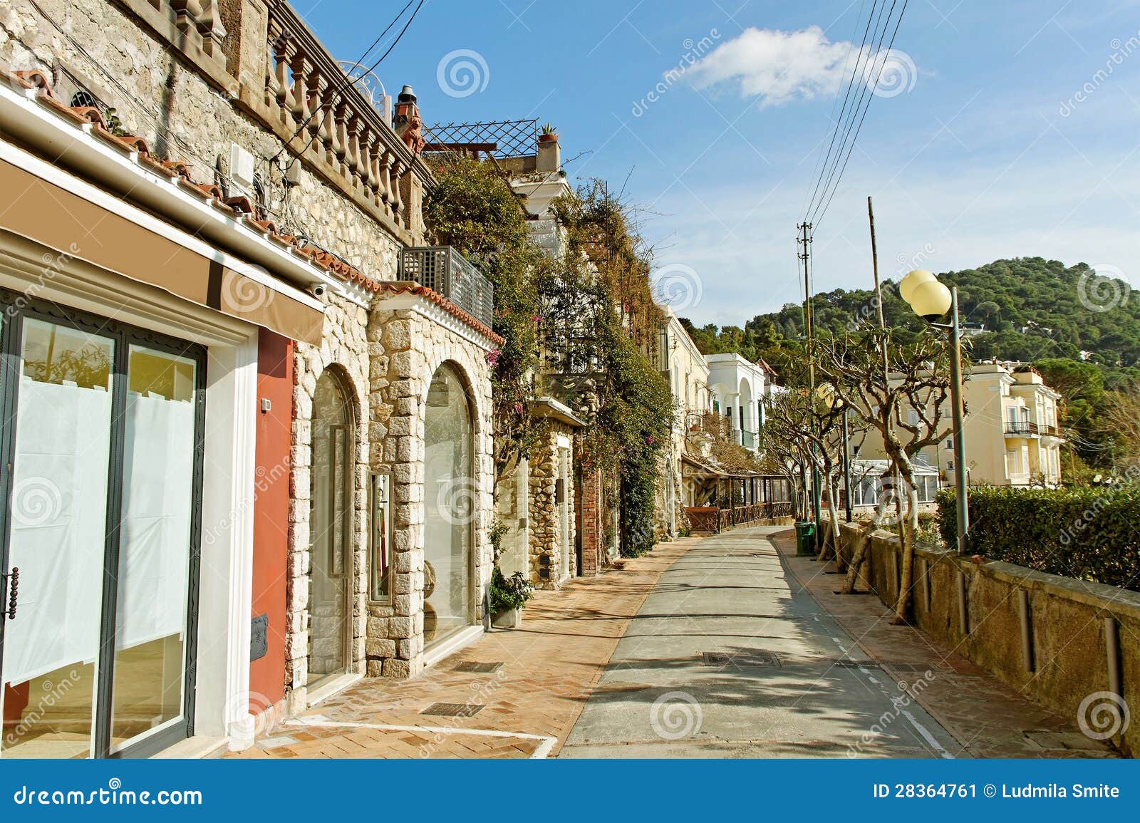 Capri street. stock image. Image of decoration, brown - 28364761