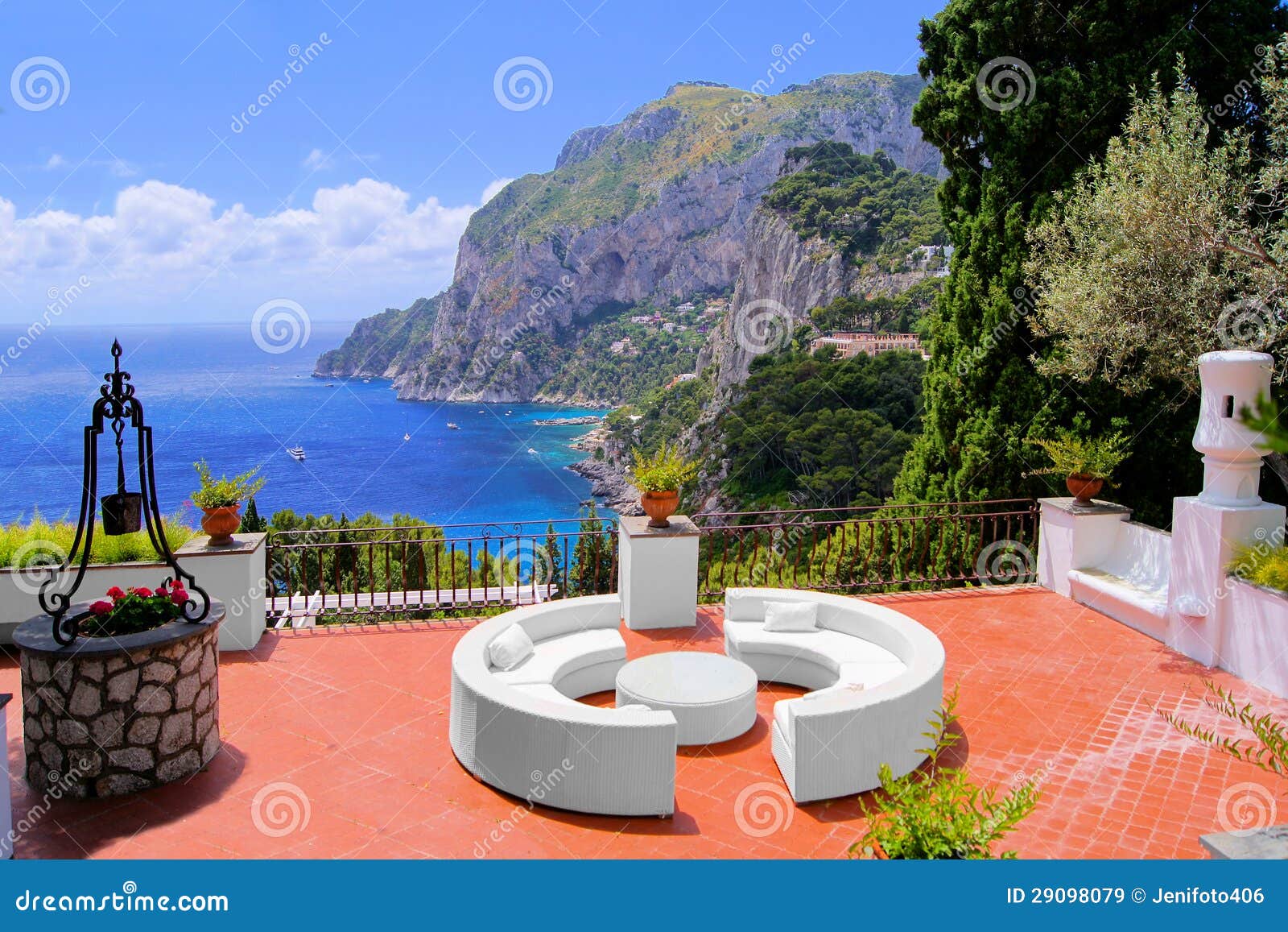 Capri view stock image. Image of riviera, blue, attraction - 29098079