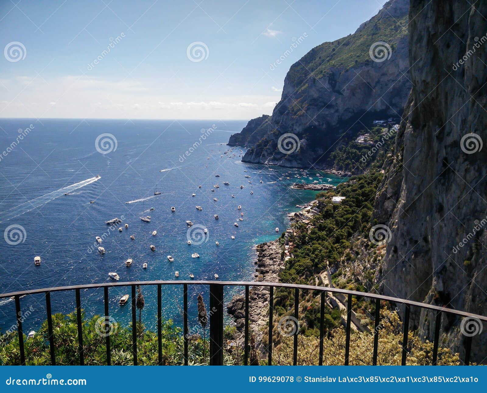 Capri view stock photo. Image of italy, water, summer - 99629078