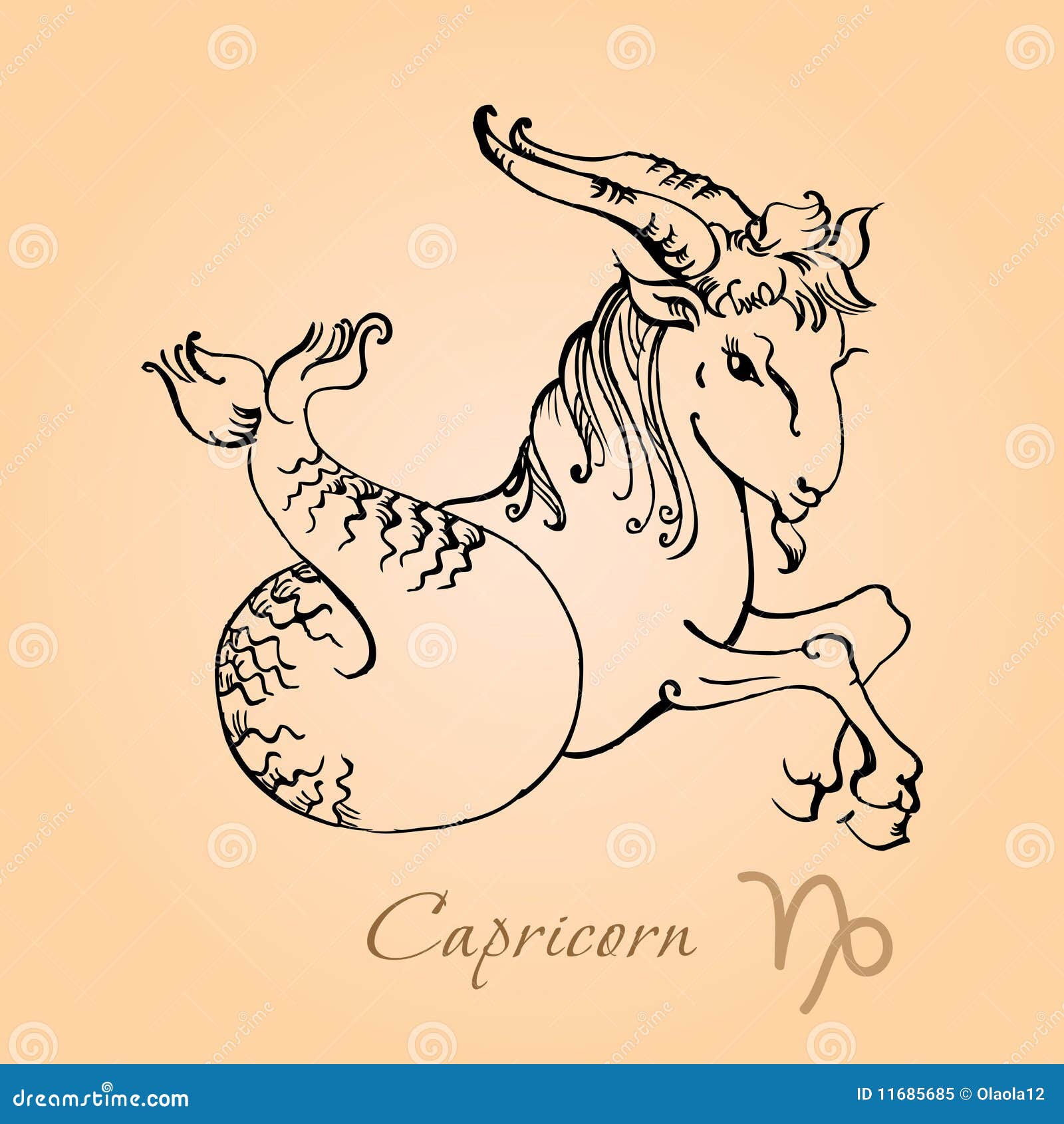 Capricorn stock vector. Illustration of zodiac, drawing - 11685685