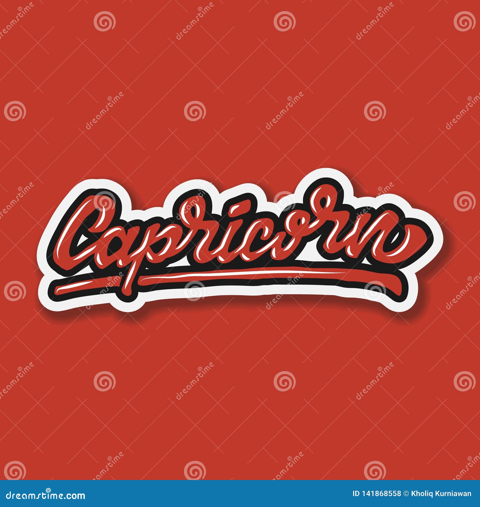 Capricorn hand lettering stock vector. Illustration of design - 141868558