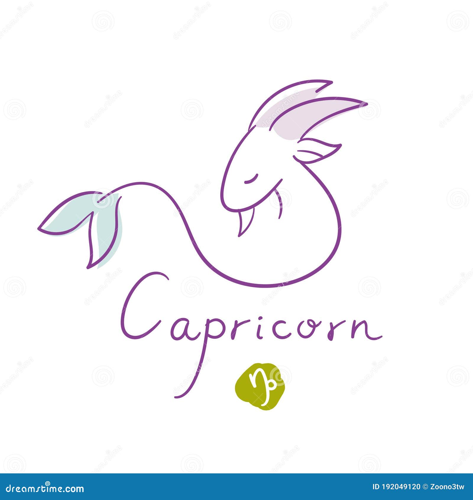 Capricorn Illustration, Handwriting, Symbol. Vector Illustration Stock ...