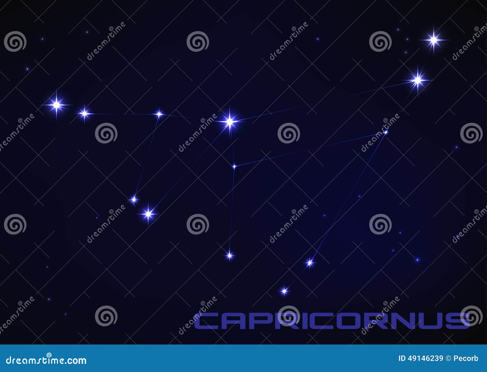 Capricornus constellation stock vector. Illustration of light - 49146239