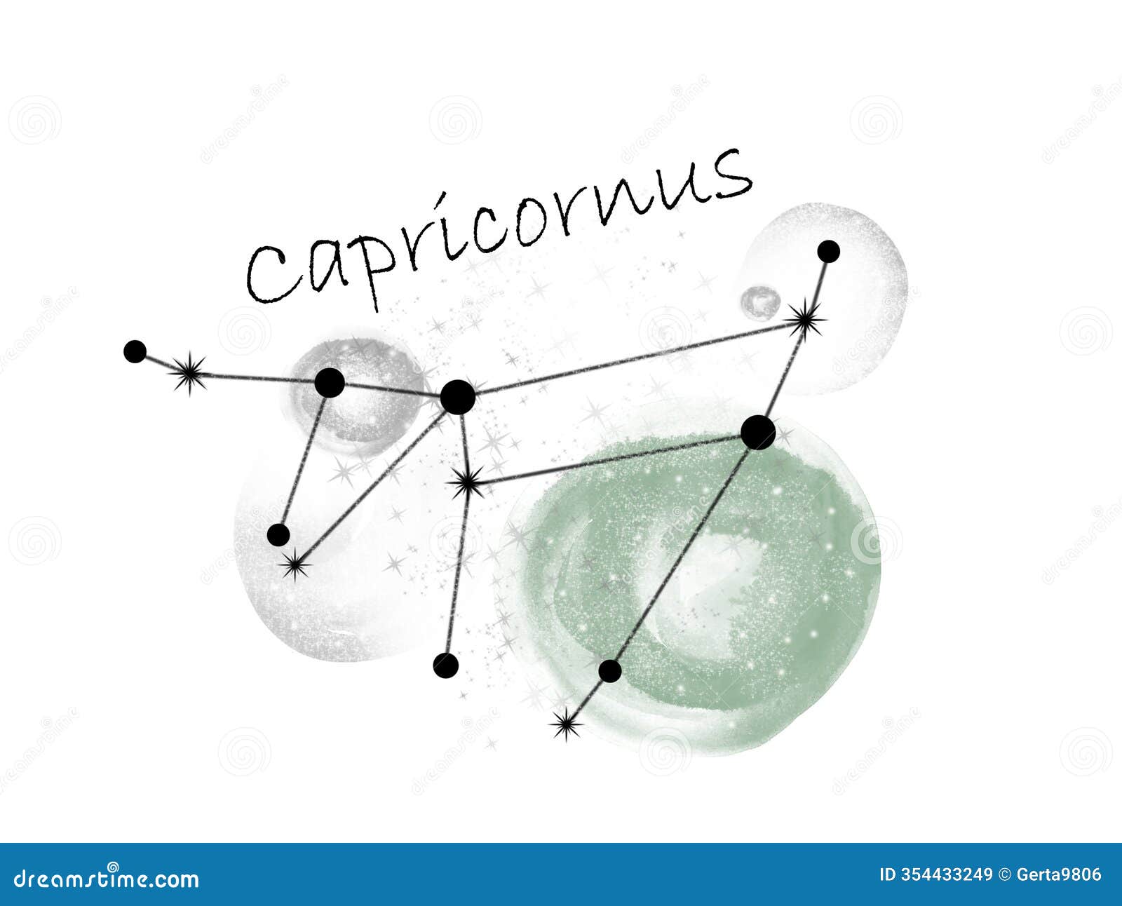 Capricornus Zodiac Constellation Stock Illustration - Illustration of ...