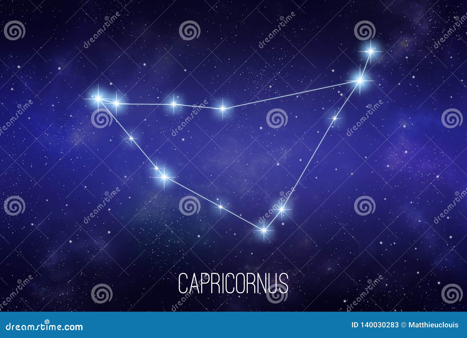 Capricornus Zodiac Constellation Illustration Stock Illustration ...