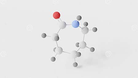 Caprolactam Molecule 3d, Molecular Structure, Ball and Stick Model ...