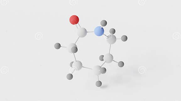 Caprolactam Molecule 3d, Molecular Structure, Ball and Stick Model ...