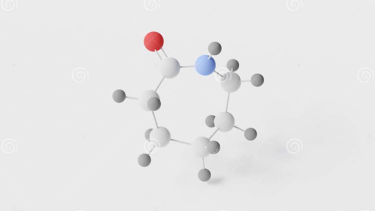 Caprolactam Molecule 3d, Molecular Structure, Ball and Stick Model ...