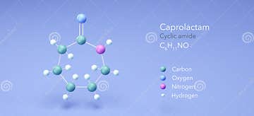 Caprolactam Molecule, Molecular Structures, Cyclic Amide, 3d Model ...