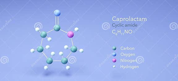 Caprolactam Molecule, Molecular Structures, Cyclic Amide, 3d Model ...