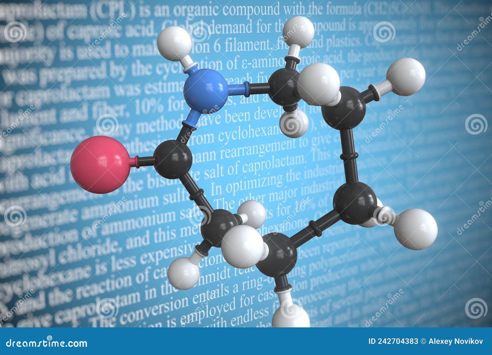 Caprolactam Molecular Structure, 3d Model Molecule, Lactam, Structural ...
