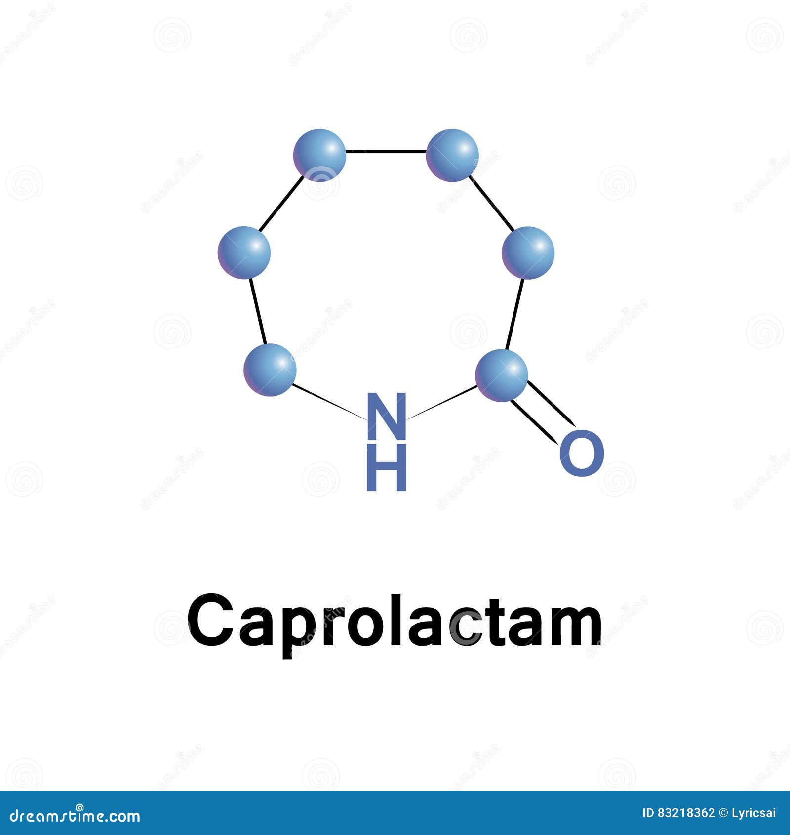 Caprolactam for Synthetic Polymer. Stock Vector - Illustration of chain ...