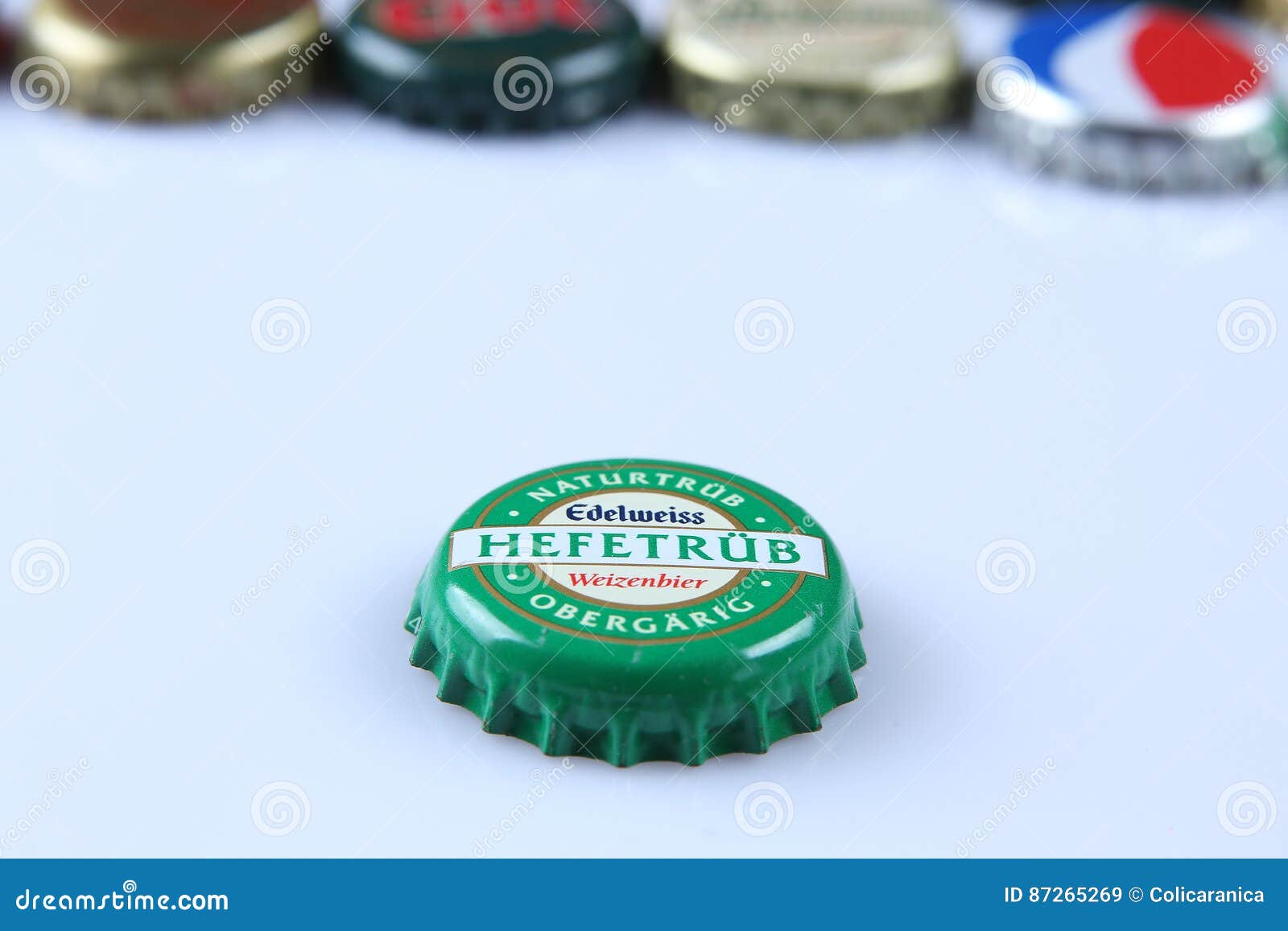 Caps of beer and beverage editorial stock image. Image of hefetrub ...