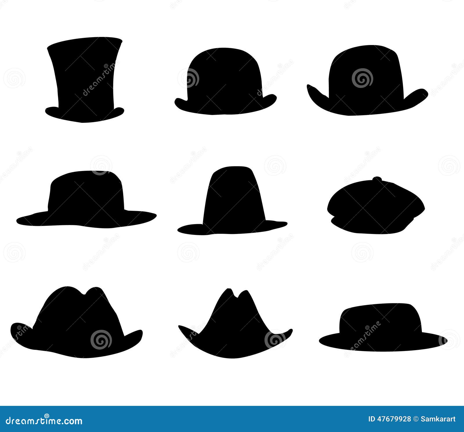 Caps & Hats Silhouette -Vector Stock Vector - Illustration of ...