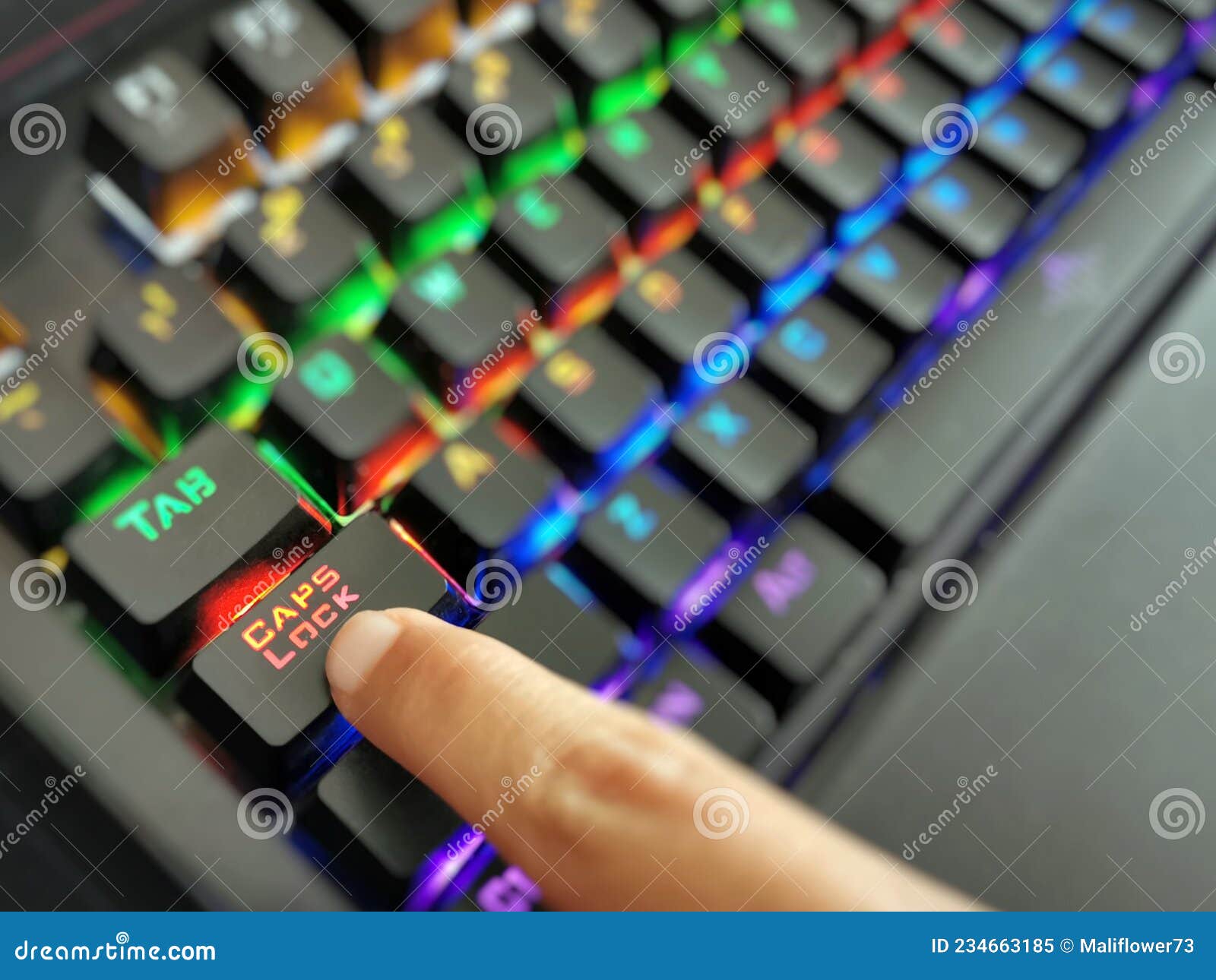 CAPS LOCK Button on Backlit Keyboard. Stock Image - Image of backlit ...