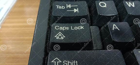 Caps Lock Button on Old Keyboard Stock Image - Image of multimedia ...