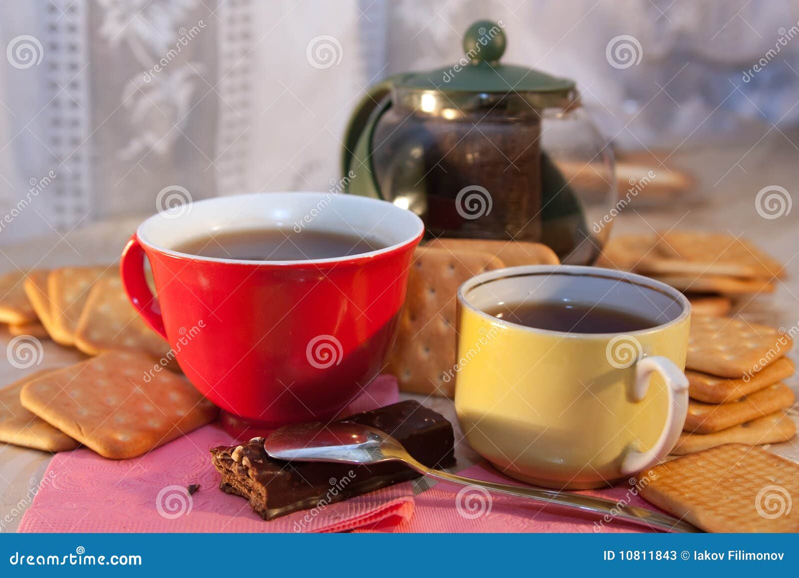 Caps of tea stock image. Image of water, table, cookie - 10811843