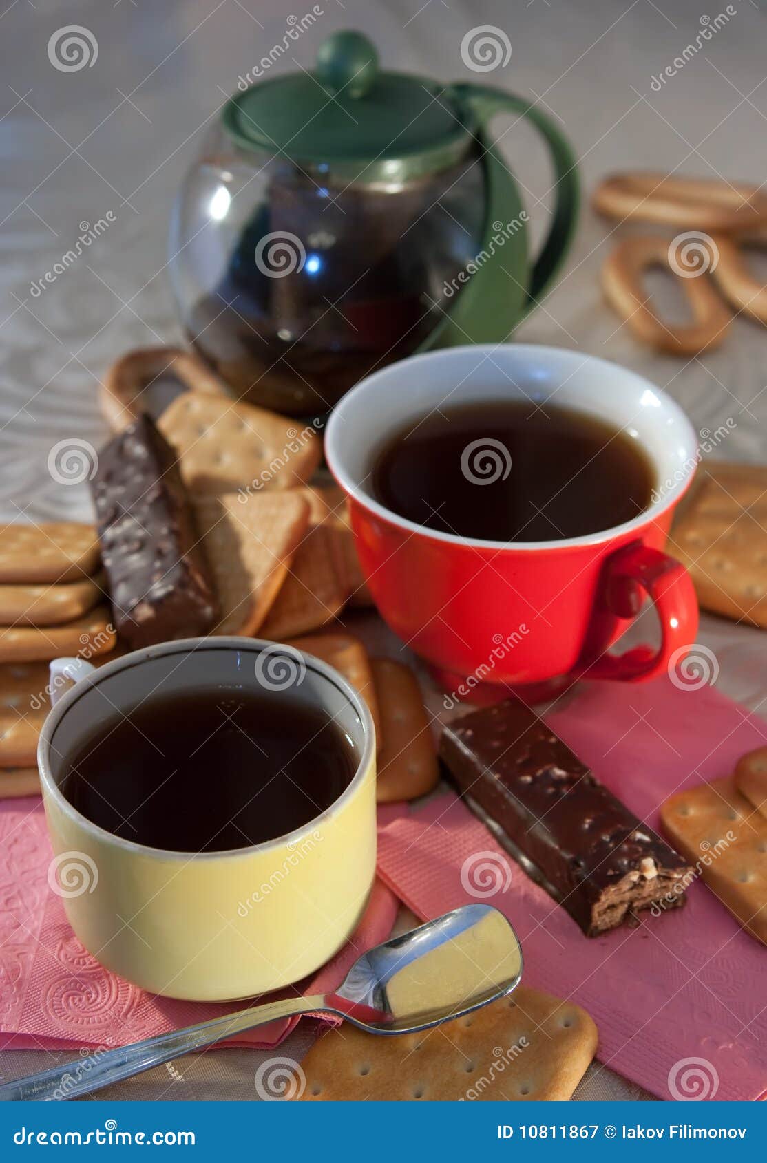 Caps of tea stock image. Image of cooky, ceremony, table - 10811867