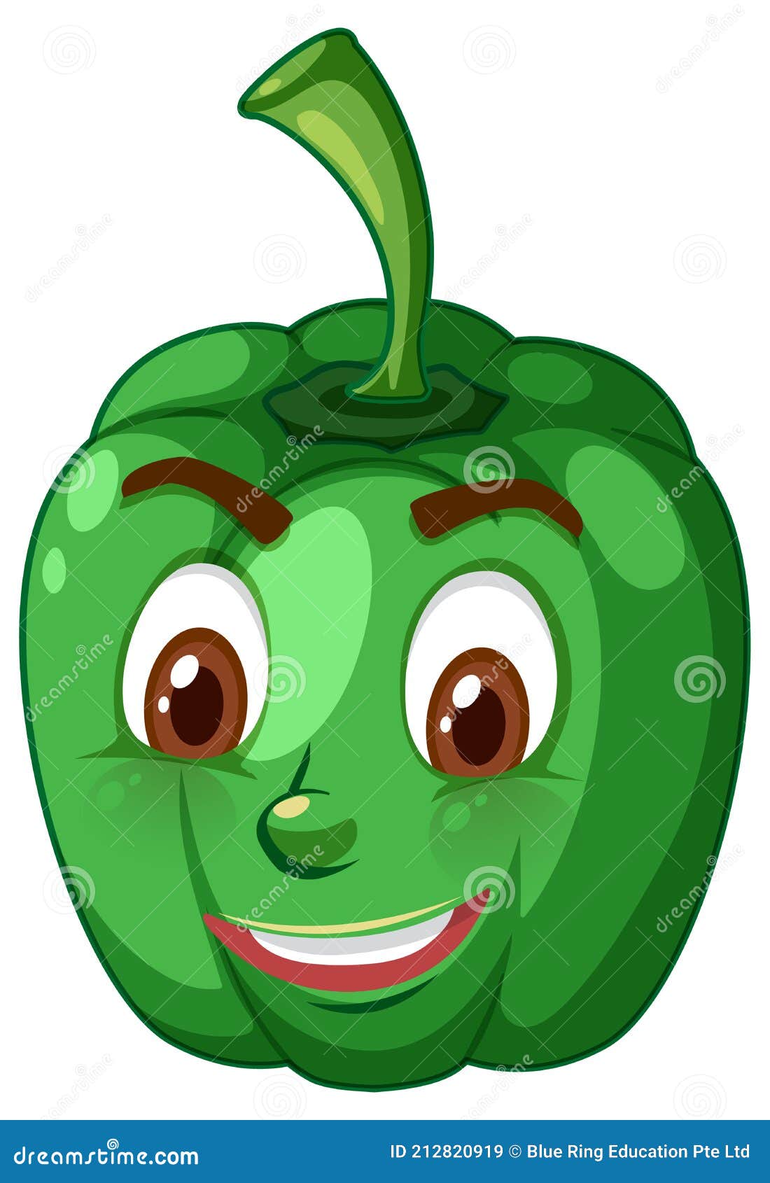 Capsicum Cartoon Character with Facial Expression Stock Vector ...