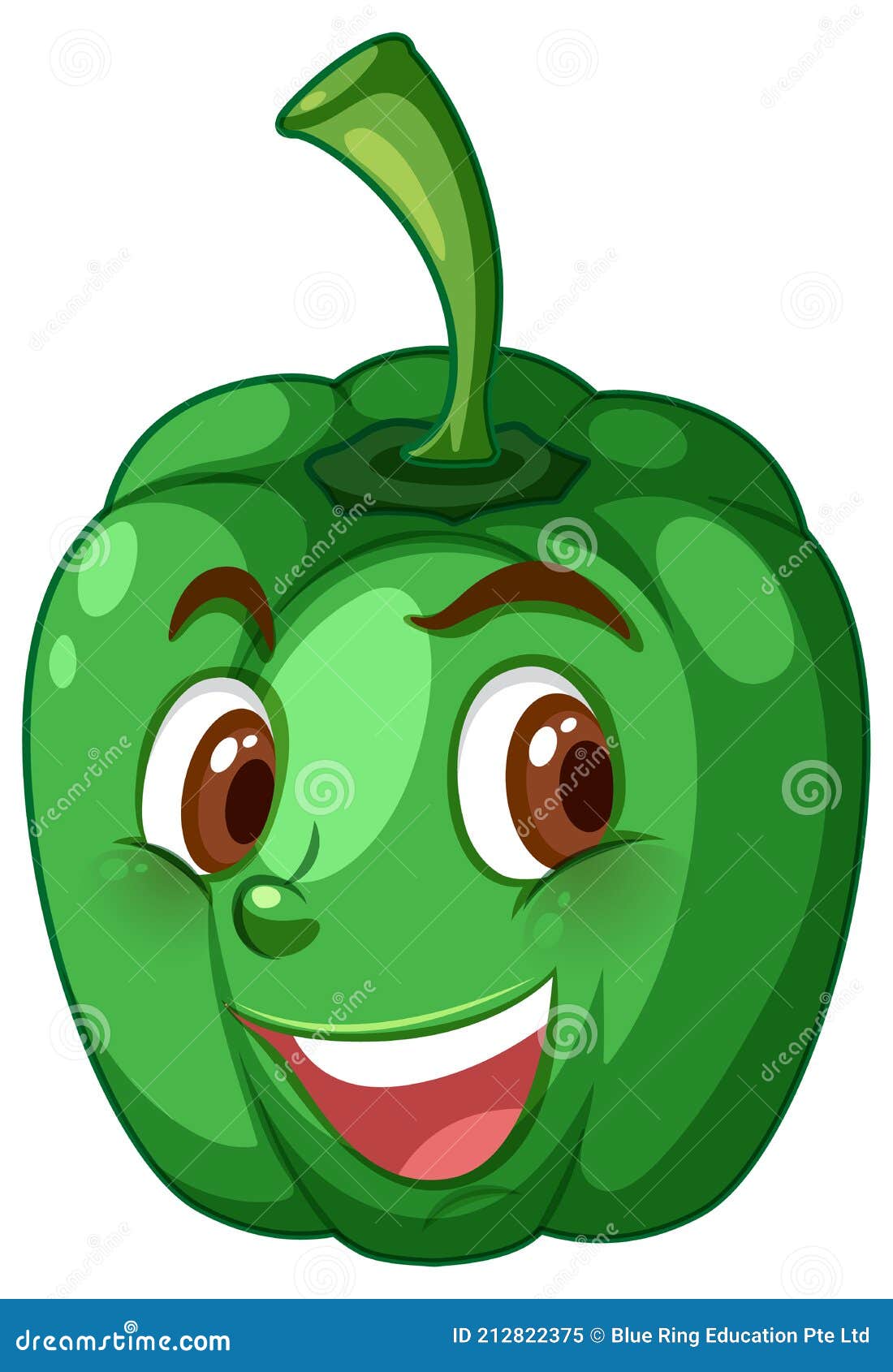 Capsicum Cartoon Character with Facial Expression Stock Vector ...