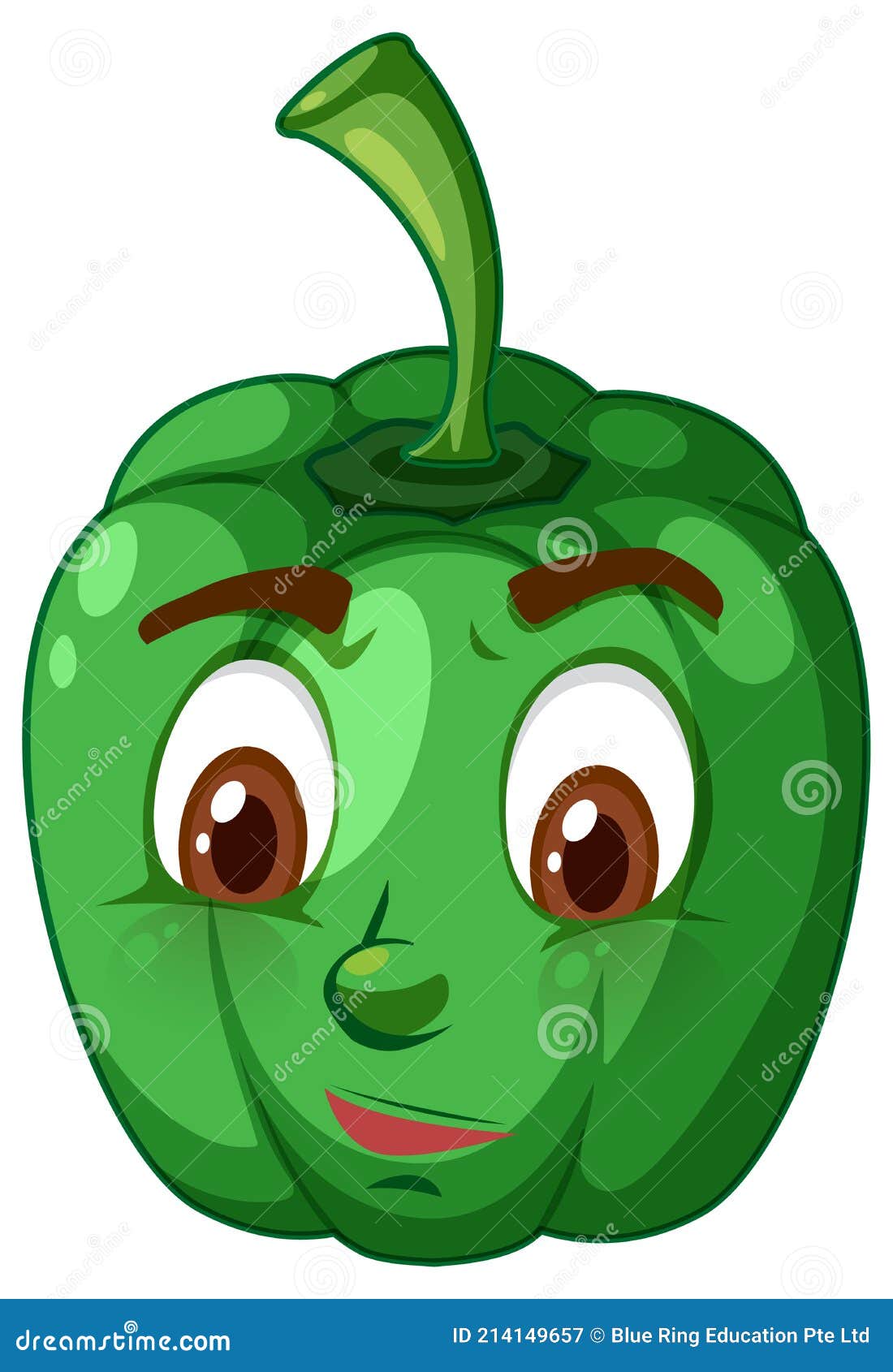 Capsicum Cartoon Character with Facial Expression Stock Vector ...