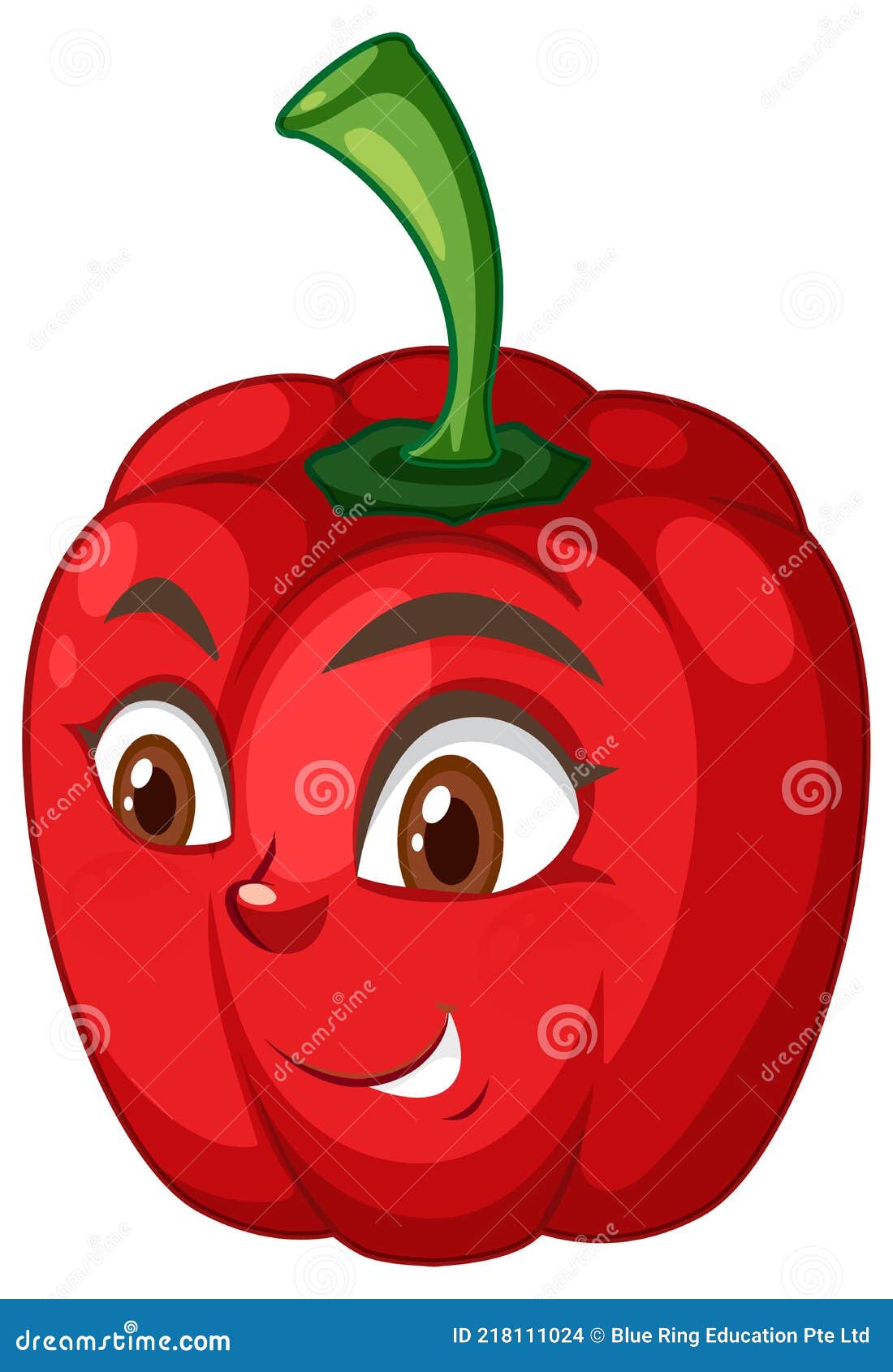 Capsicum Cartoon Character with Facial Expression Stock Vector ...