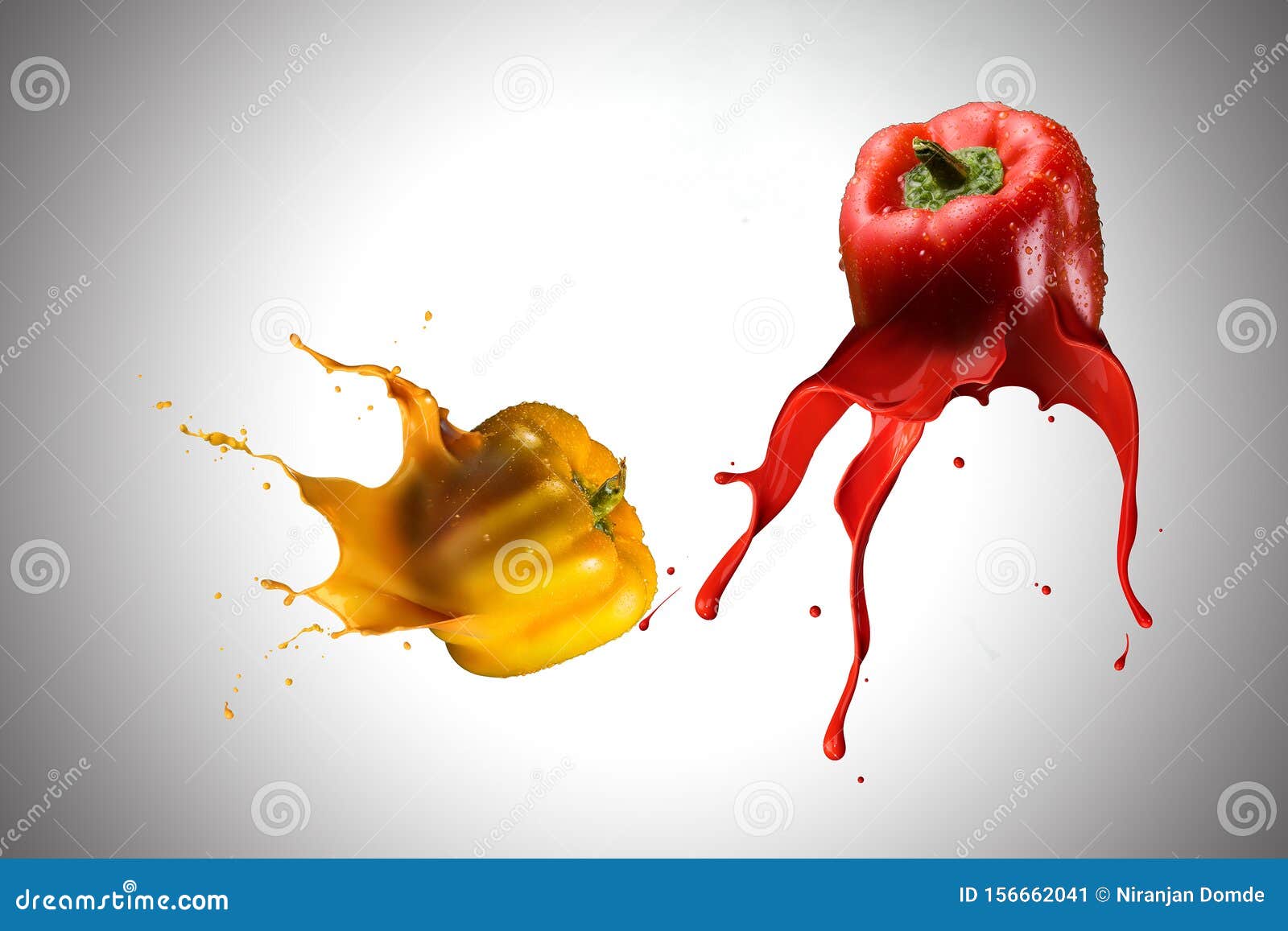 The capsicum color splash stock illustration. Illustration of capsicum ...