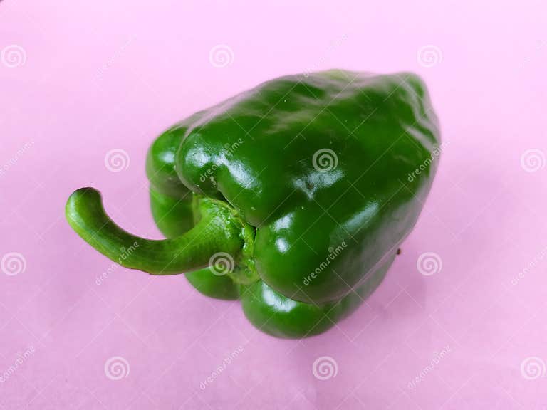 Capsicum Green on Colour Background. Stock Image - Image of gourmet ...