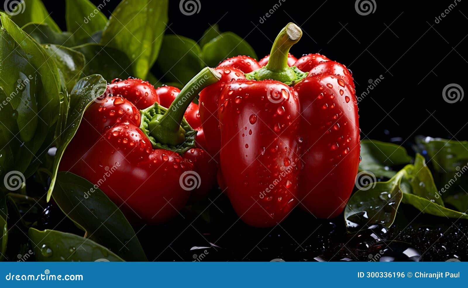 Capsicum on red stock photo. Image of closeup, food - 300336196