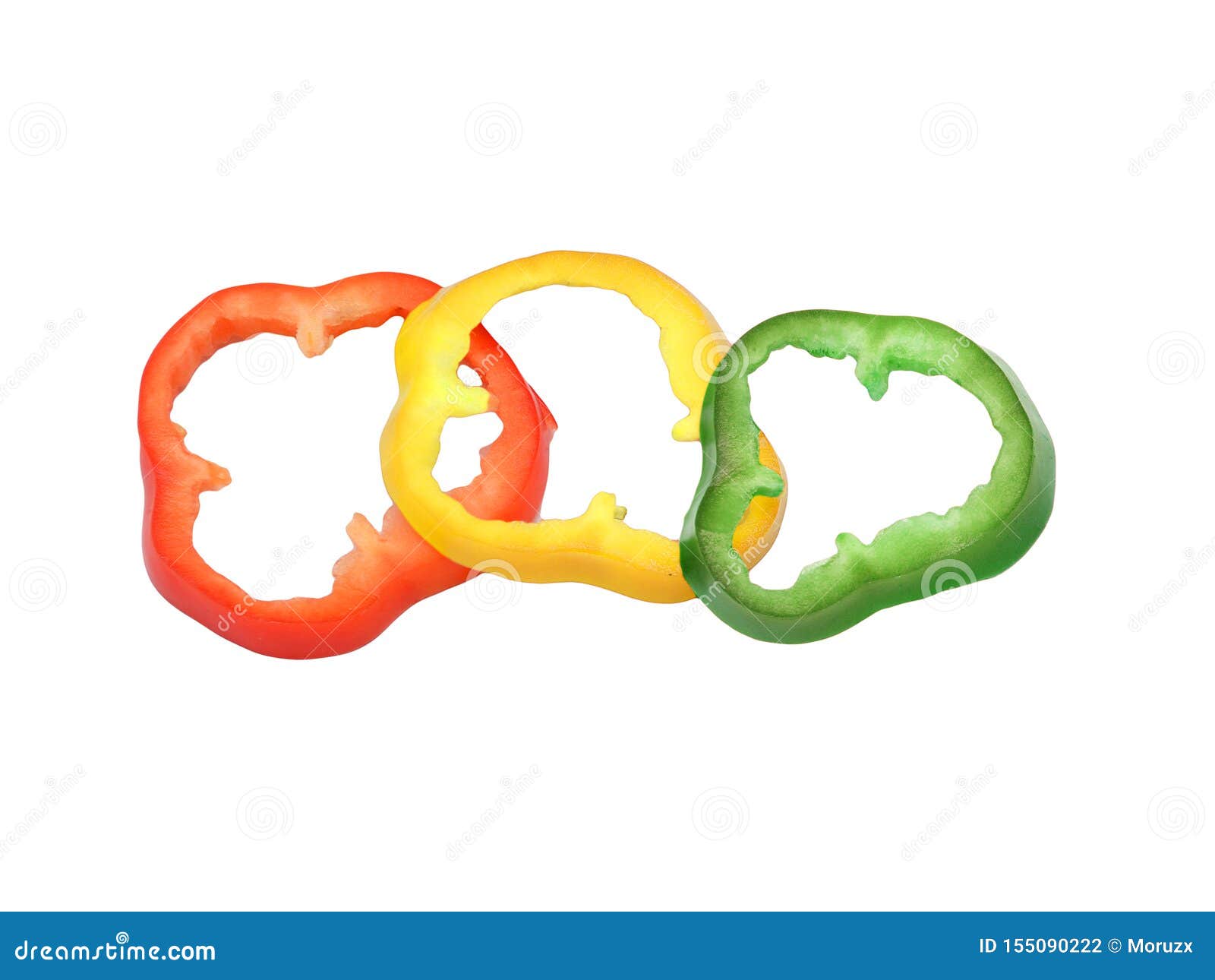 Capsicum Slices in Green Yellow and Red Stock Photo - Image of colors ...