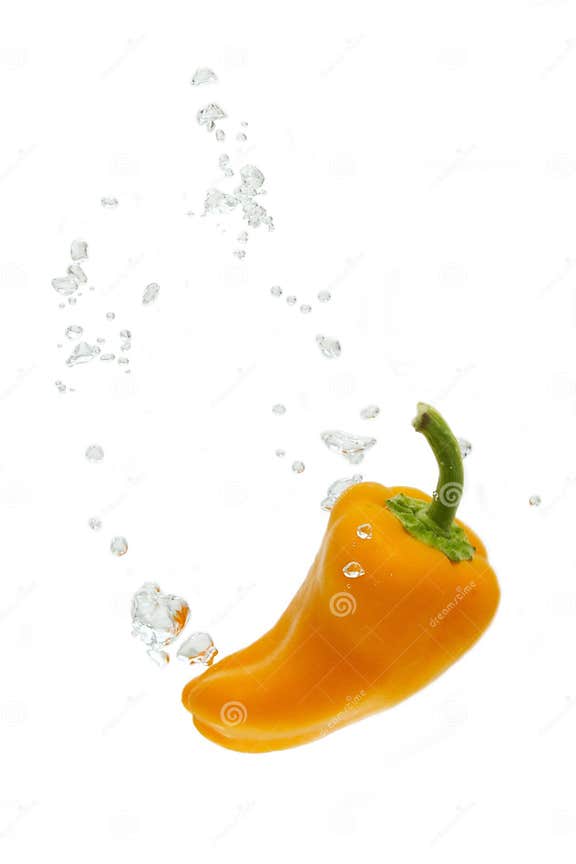 Capsicum in Water with Air Bubbles Stock Photo - Image of health ...