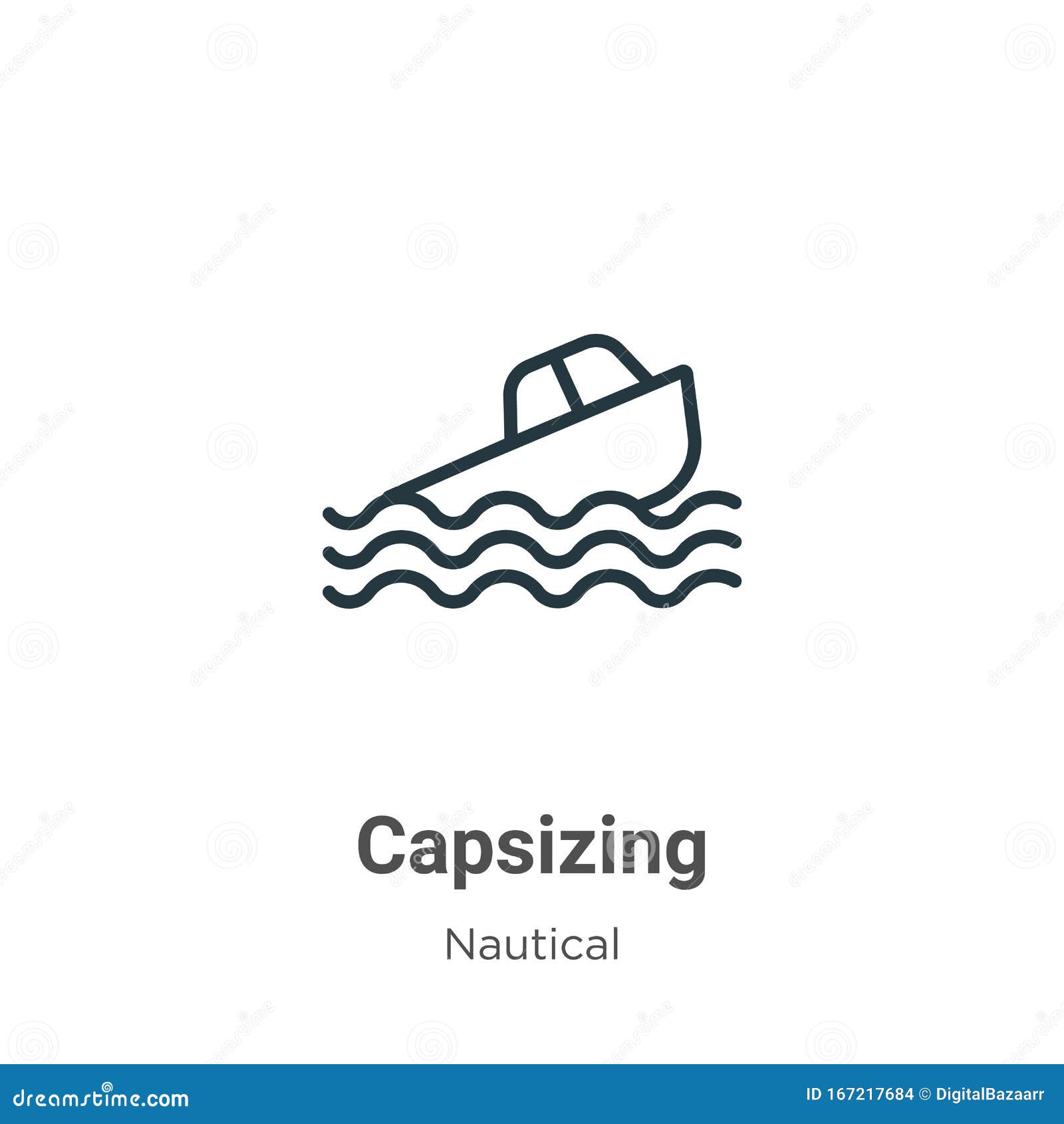 Outline Capsizing Vector Icon. Isolated Black Simple Line Element ...