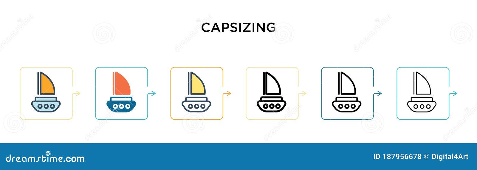 Outline Capsizing Vector Icon. Isolated Black Simple Line Element ...