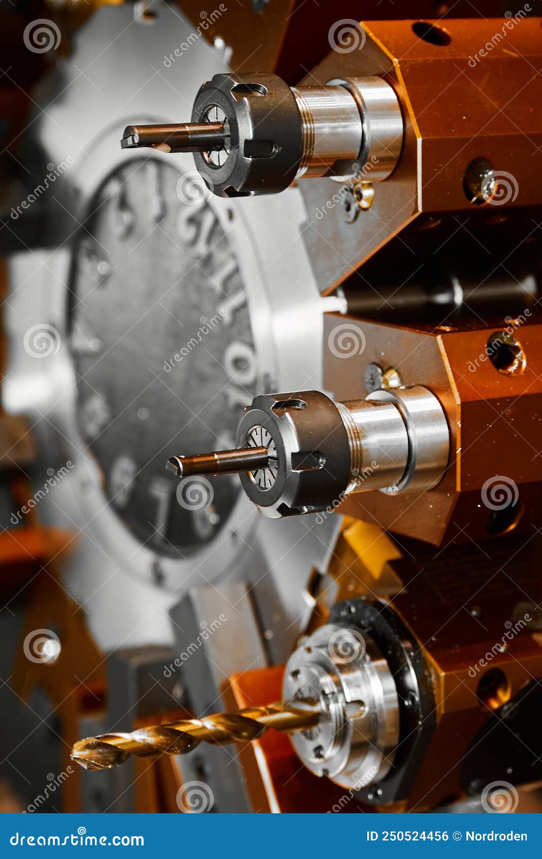 Capstan Turret with Drills of Lathe Machine at Factory Stock Photo ...