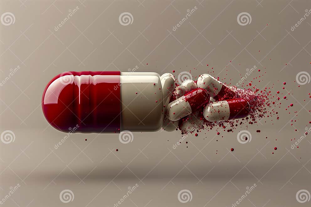 Capsule Bursting with Pills Stock Illustration - Illustration of ...